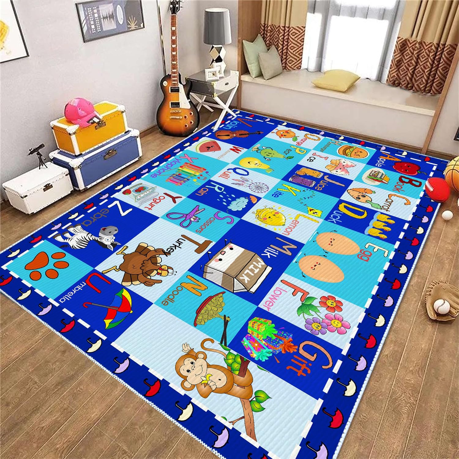 Amazon.com: Kids Alphabet Fun Rugs-ABC Educational Game Area Rug- 5x7 ...
