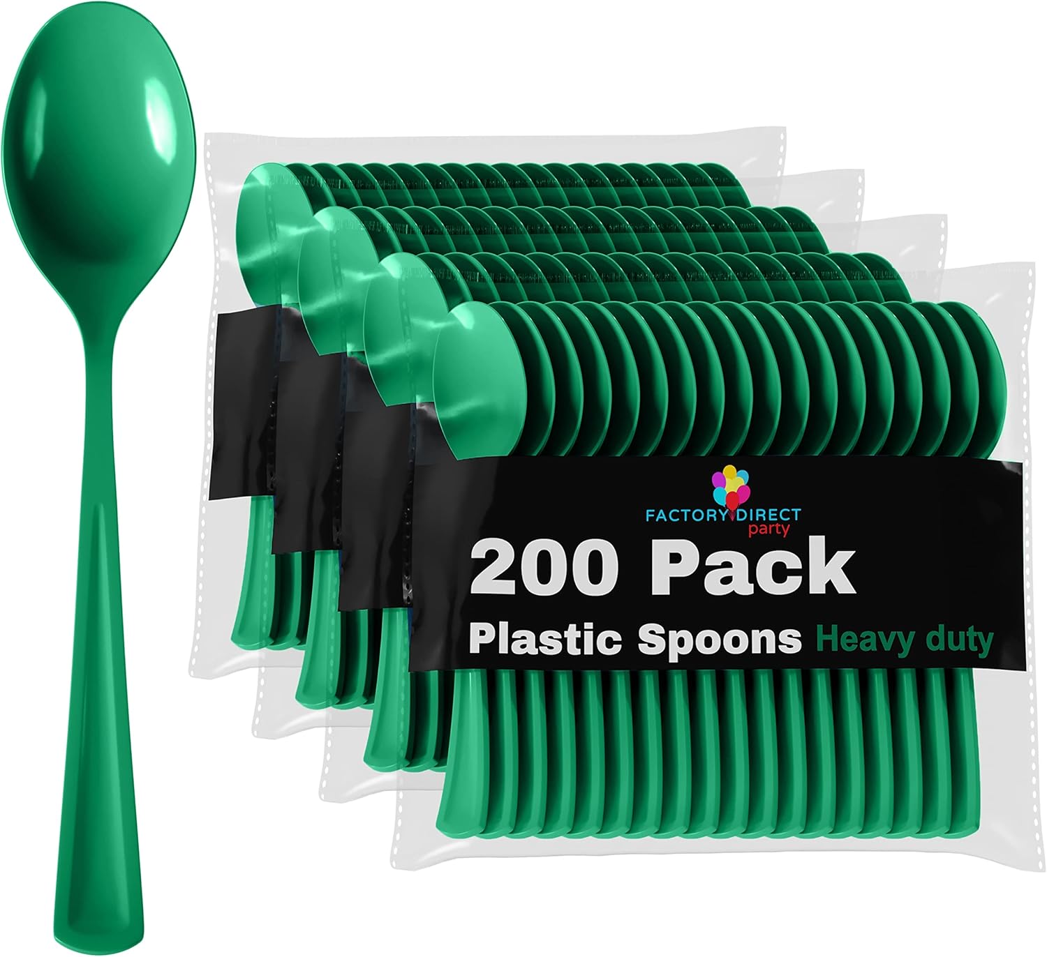 Amazon.com: Disposable Green Plastic Spoons 200 Pcs - Heavy Duty Green ...