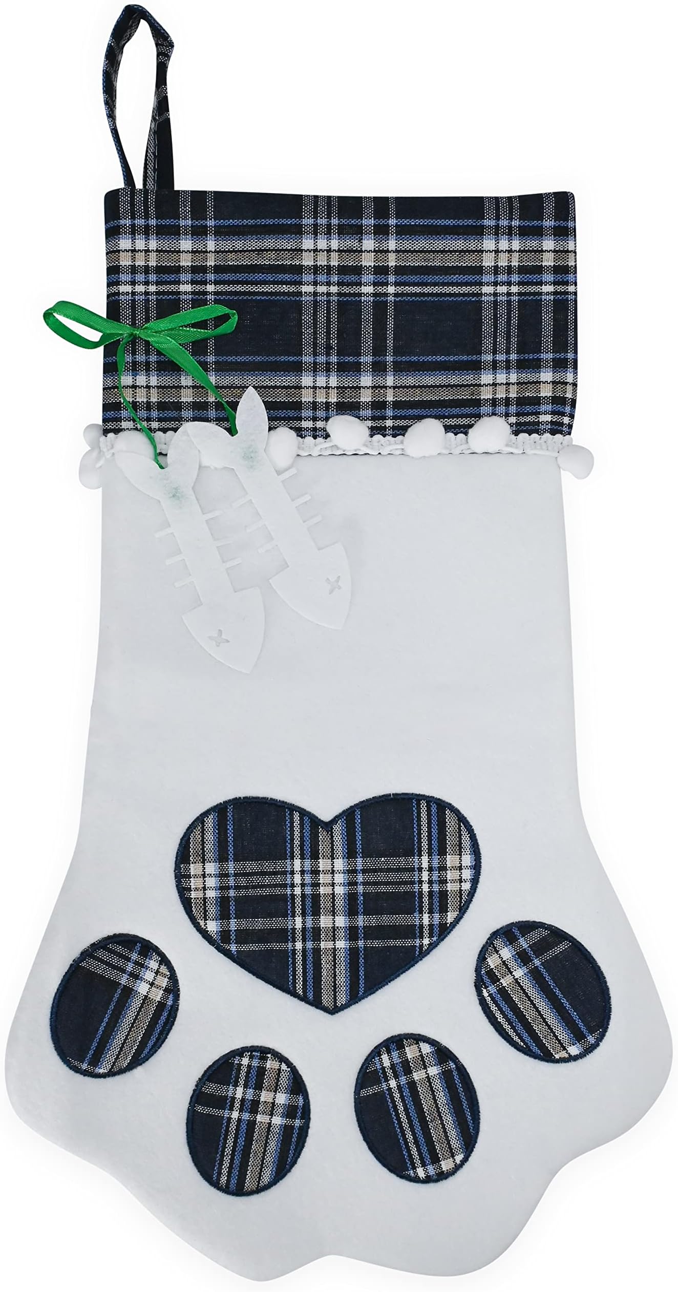 Amazon.com: SherryDC Cat Paw Christmas Stockings, Plush & Plaid Hanging ...