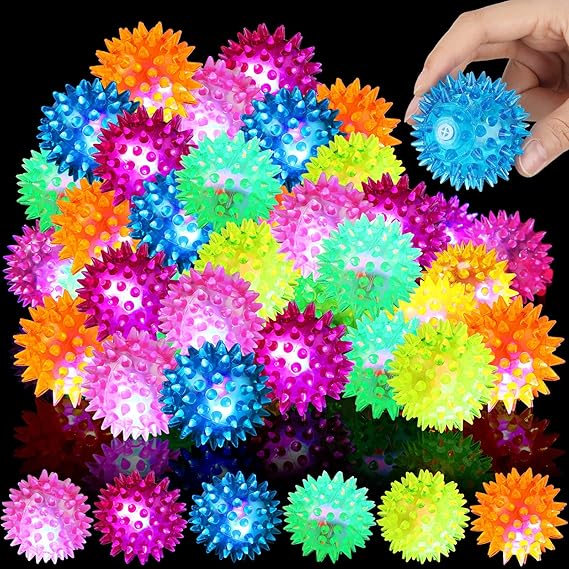 Amazon.com: Lenwen 9 Pack Light up Balls LED Bouncy Balls Stress Relief ...