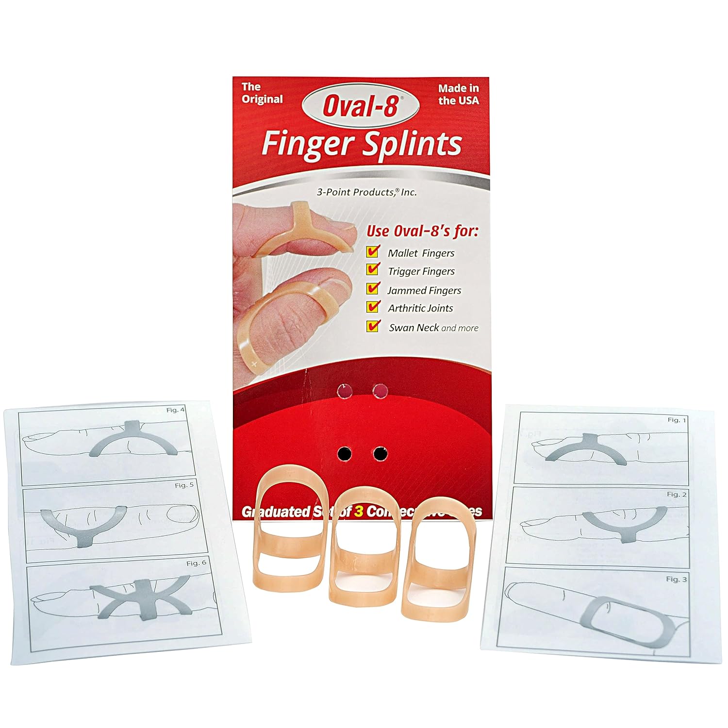 Buy 3 Point Products Oval-8 Finger Splint Graduated Set Sizes 13 14 and ...