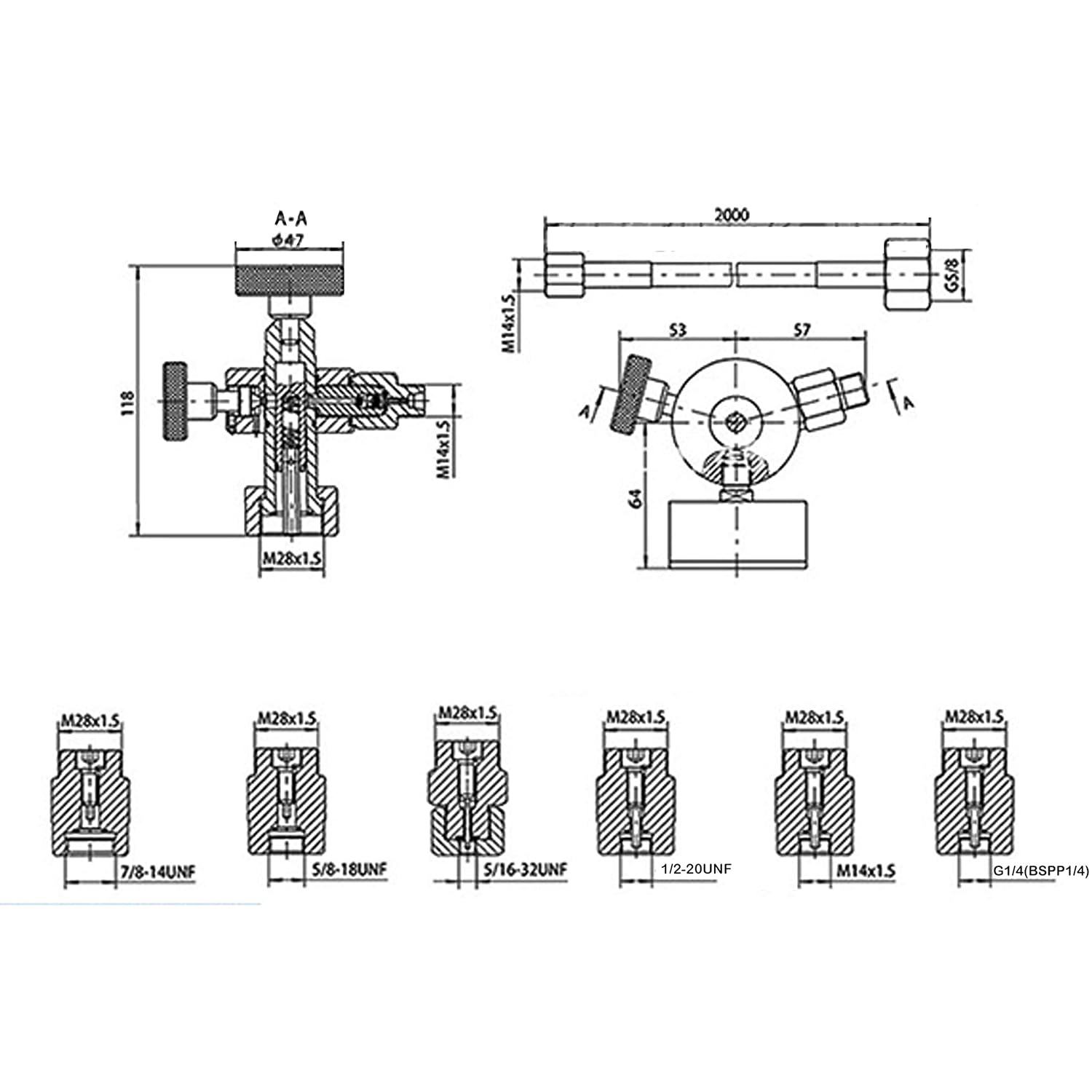 Hydraulic Accumulator Nitrogen Charging System with Pressure Test Kit ...