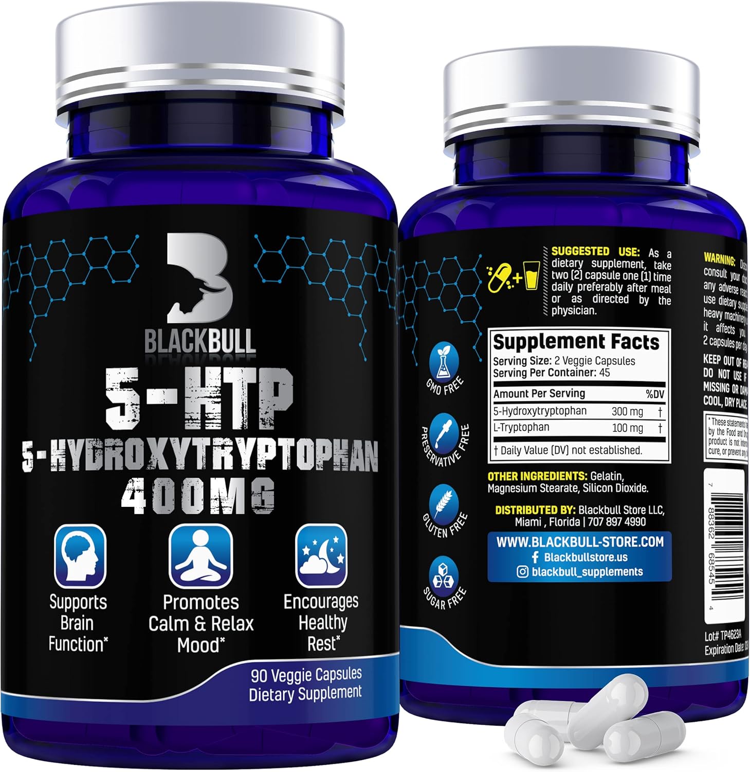 Amazon.com: BlackBull 5htp Supplement 90 Caps Advanced 5 ...