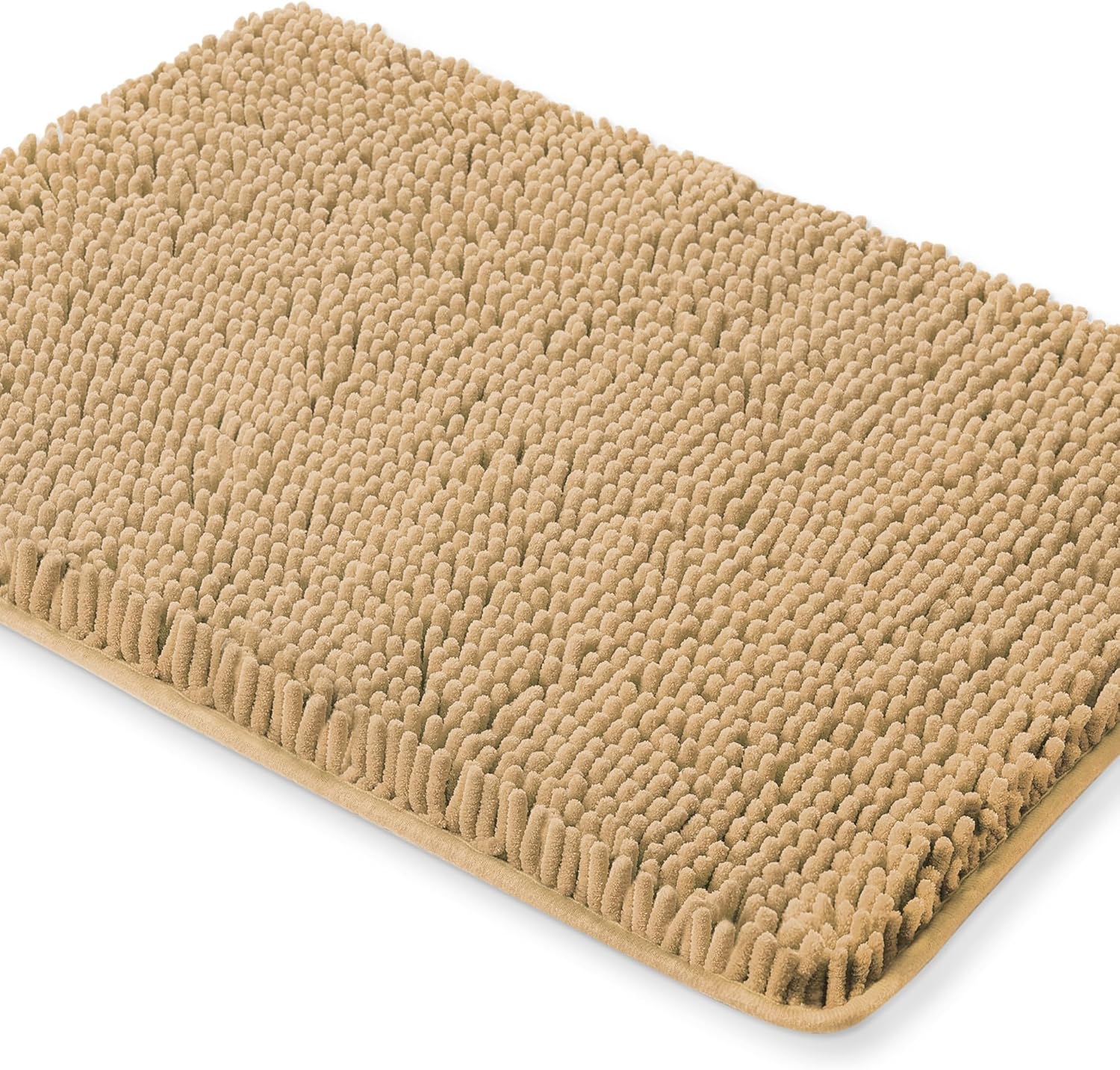 Yeaban Beige Bathroom Rugs – Thick Chenille Bath Mats | Absorbent and ...