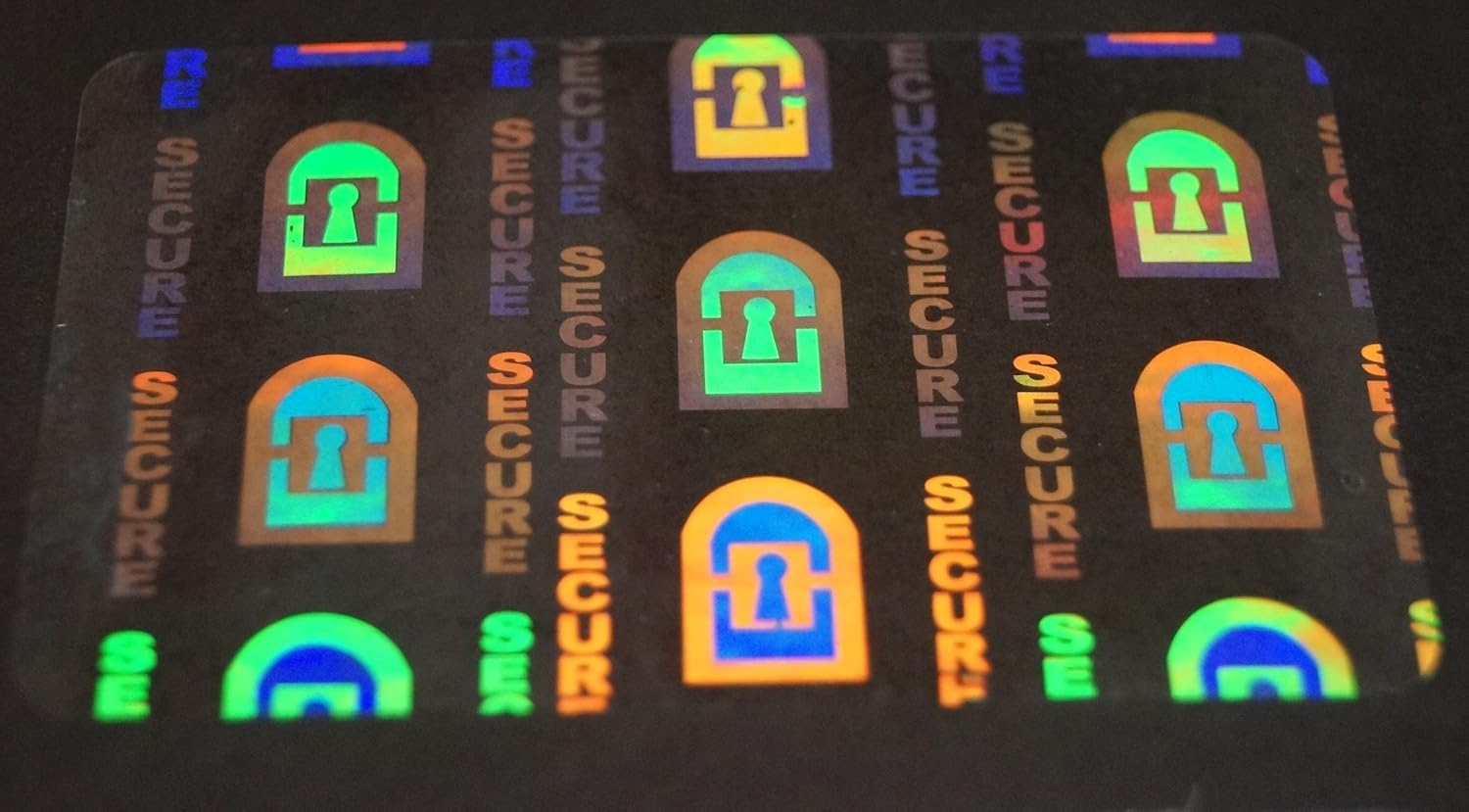Amazon.com: 10 Hologram Locked and Secure Self Stick ID Overlays, Thin ...