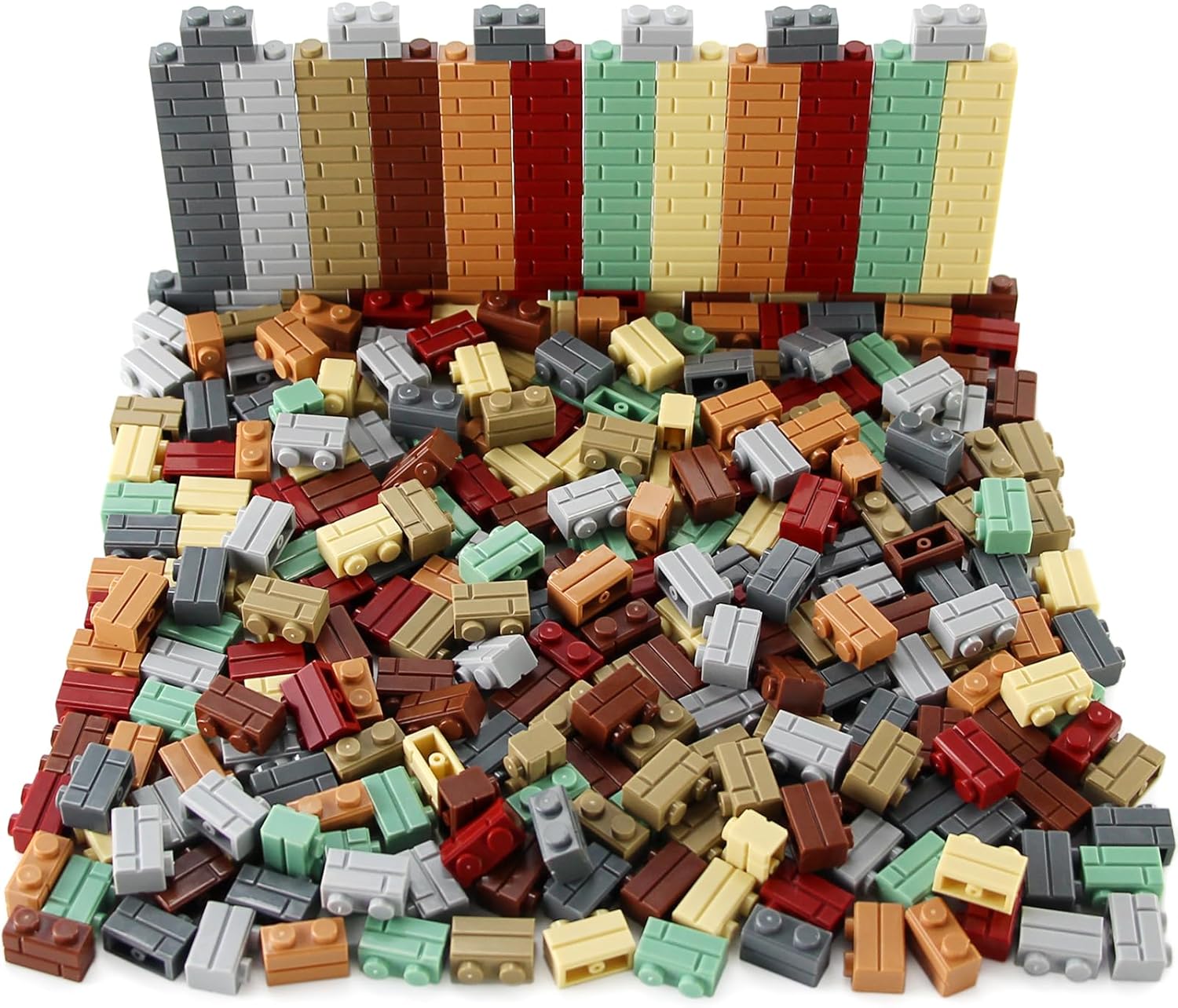 Amazon.com: Feleph 360 Pieces 1x2 Masonry Profile Bricks Set ...