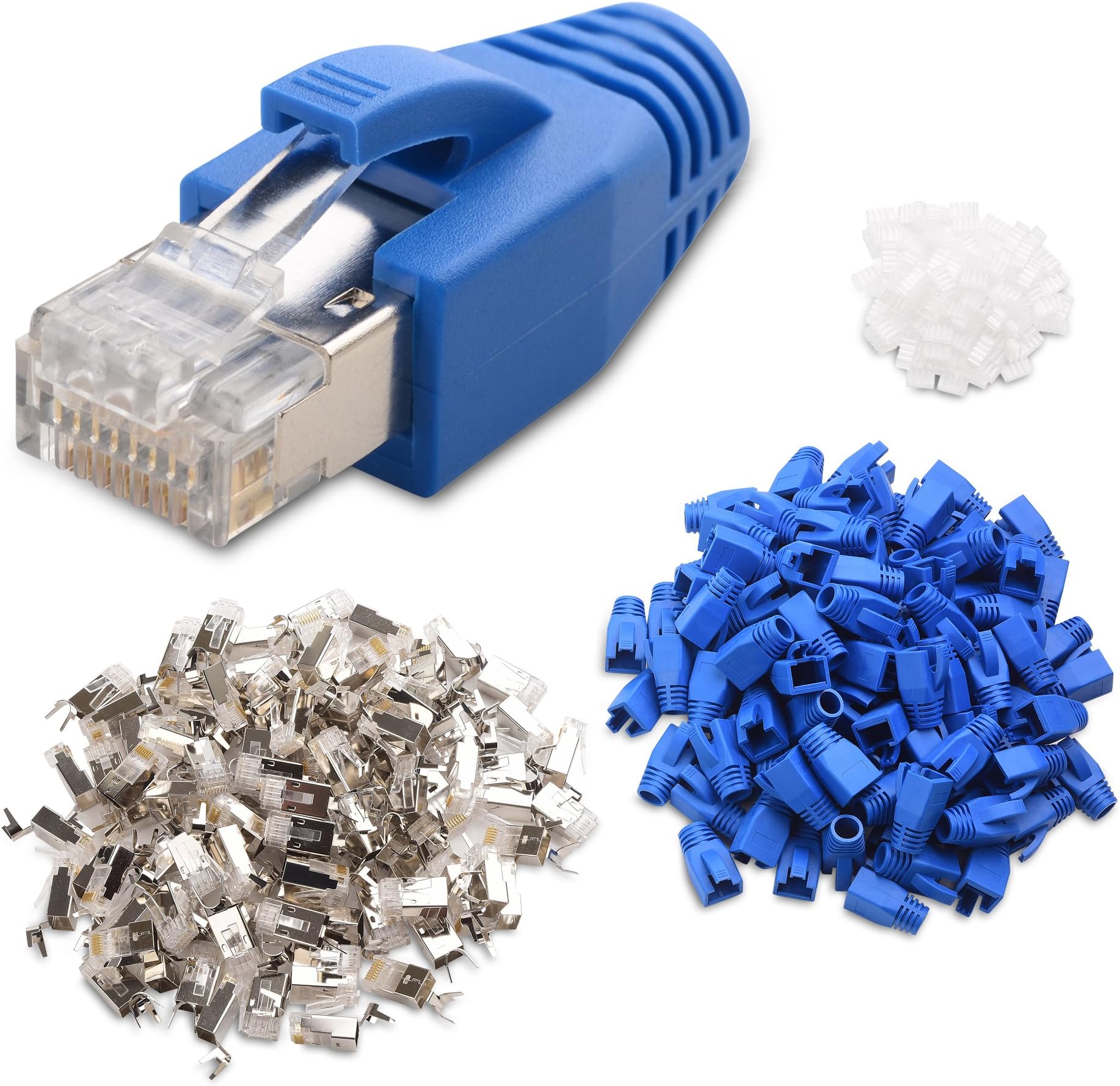 Amazon.com: Cable Matters 50-Pack Cat6A RJ45 Shielded Modular Plugs ...