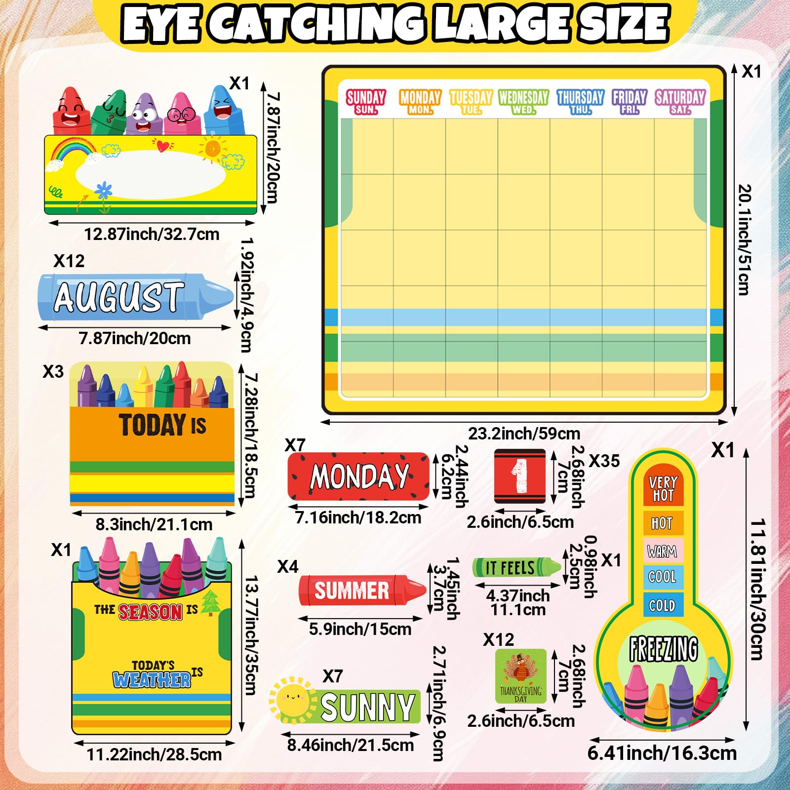 Snapklik.com : Cholemy 85 Pcs Calendar Bulletin Board Set Classroom ...