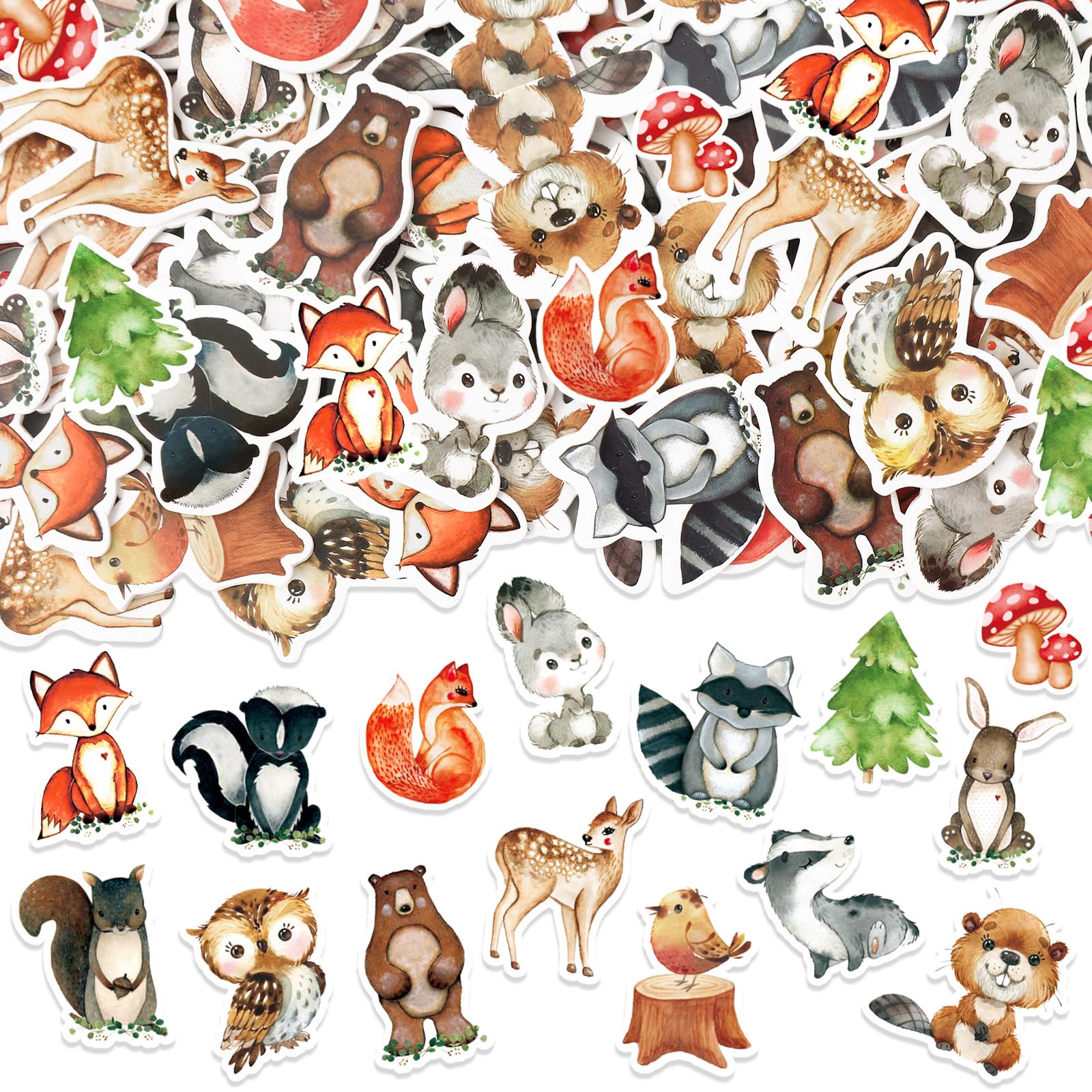 Amazon.com: 430Pcs Fall Animal Foam Stickers Woodland Animals Self ...