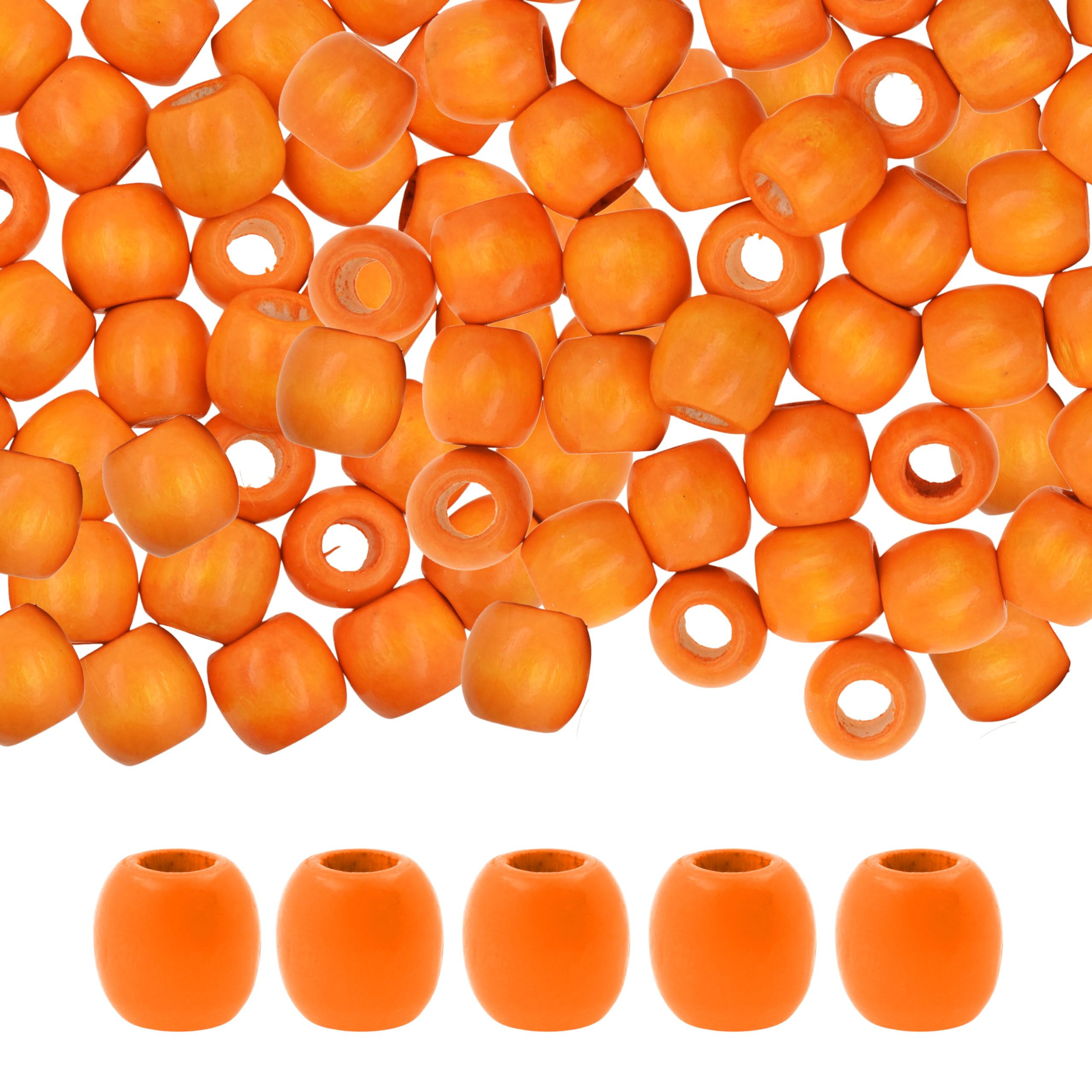 Amazon.com: Mandala Crafts 200 Orange Beads Wooden Beads for Crafts ...