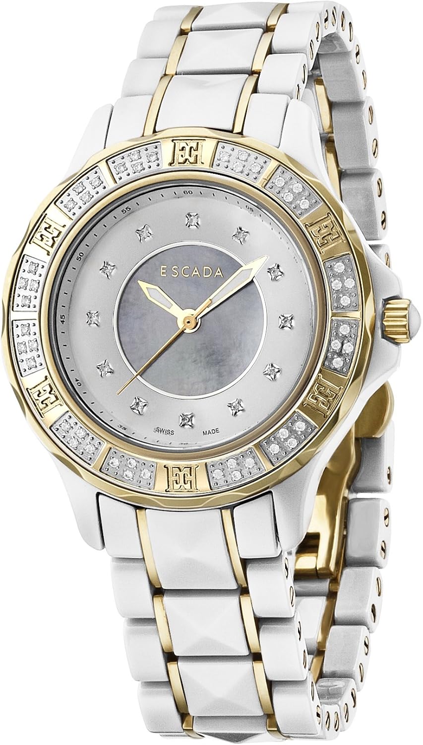 Amazon.com: Escada Women's D Ew4165042 White/Rose Gold Dial with Strap ...