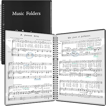 Amazon.com: Sheet Music Folder, Music Folder, Premium Spiral Binder ...