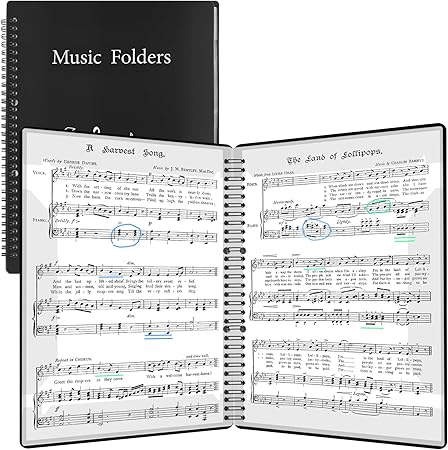 Amazon.com: Sheet Music Folder, Music Folder, Premium Spiral Binder ...