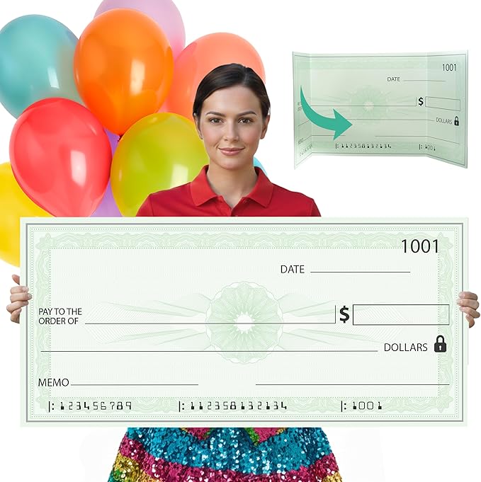 Amazon.com : Giant Check | Large Fake Check Award For Presentations ...