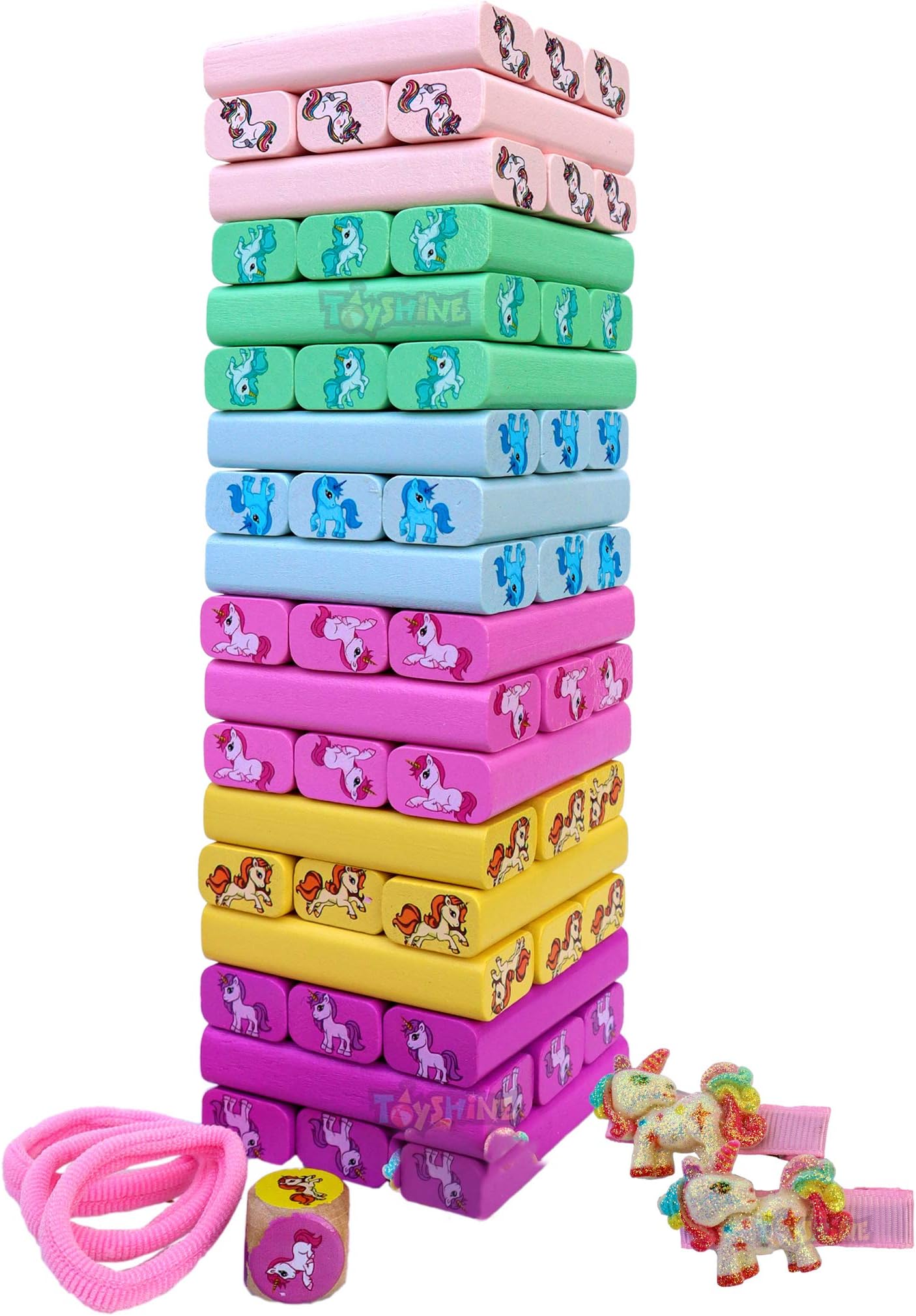 Toyshine 51 Pcs Printed Educational Wooden Stacking Tumling Tower ...