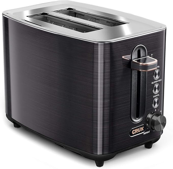 Amazon.com: Crux 2-Slice Toaster with 6 Setting Shade Control, Black ...