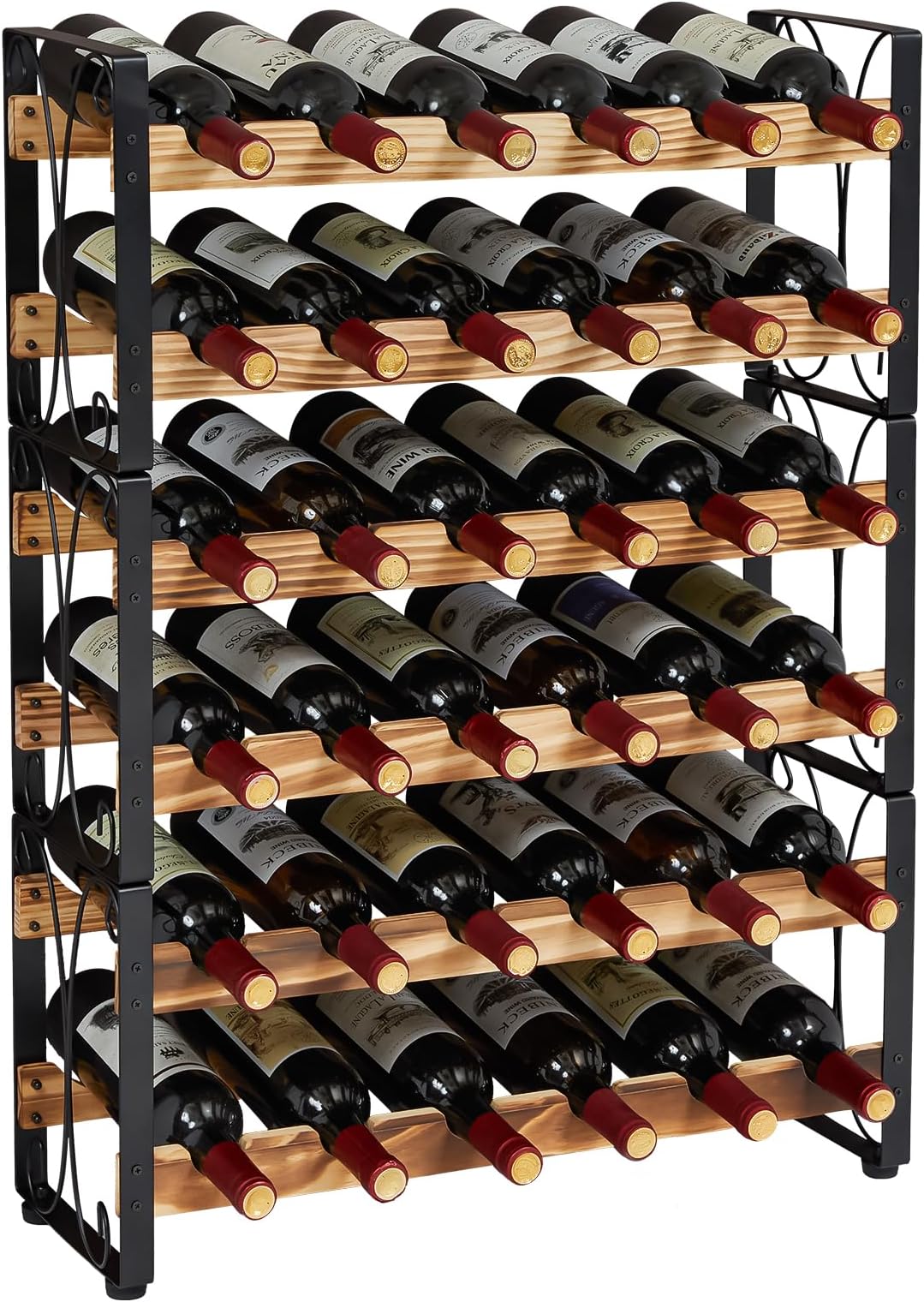 Amazon.com: DisplayGifts Stackable Modular Wine Rack Storage Stand Pine ...