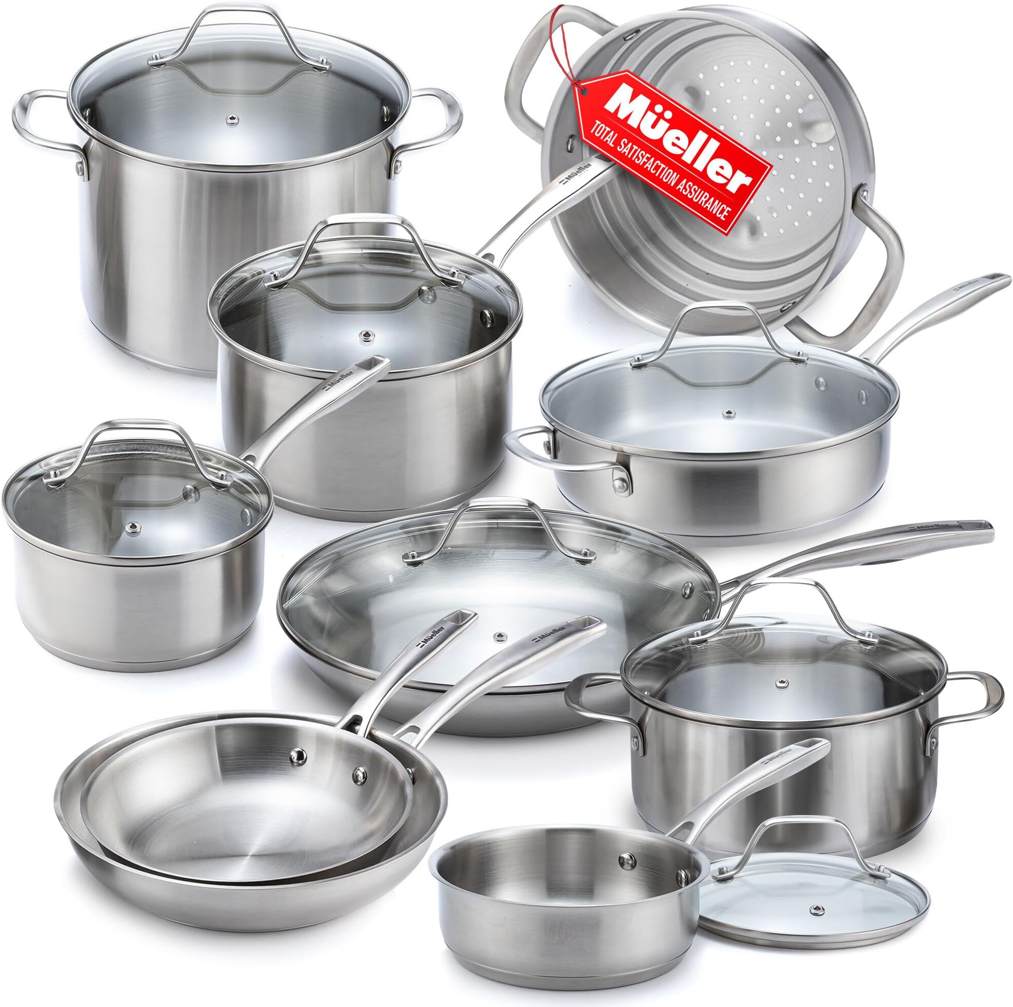 Amazon.com: 17pc Stainless Steel Cookware Set: Lifetime Cookward: Home ...