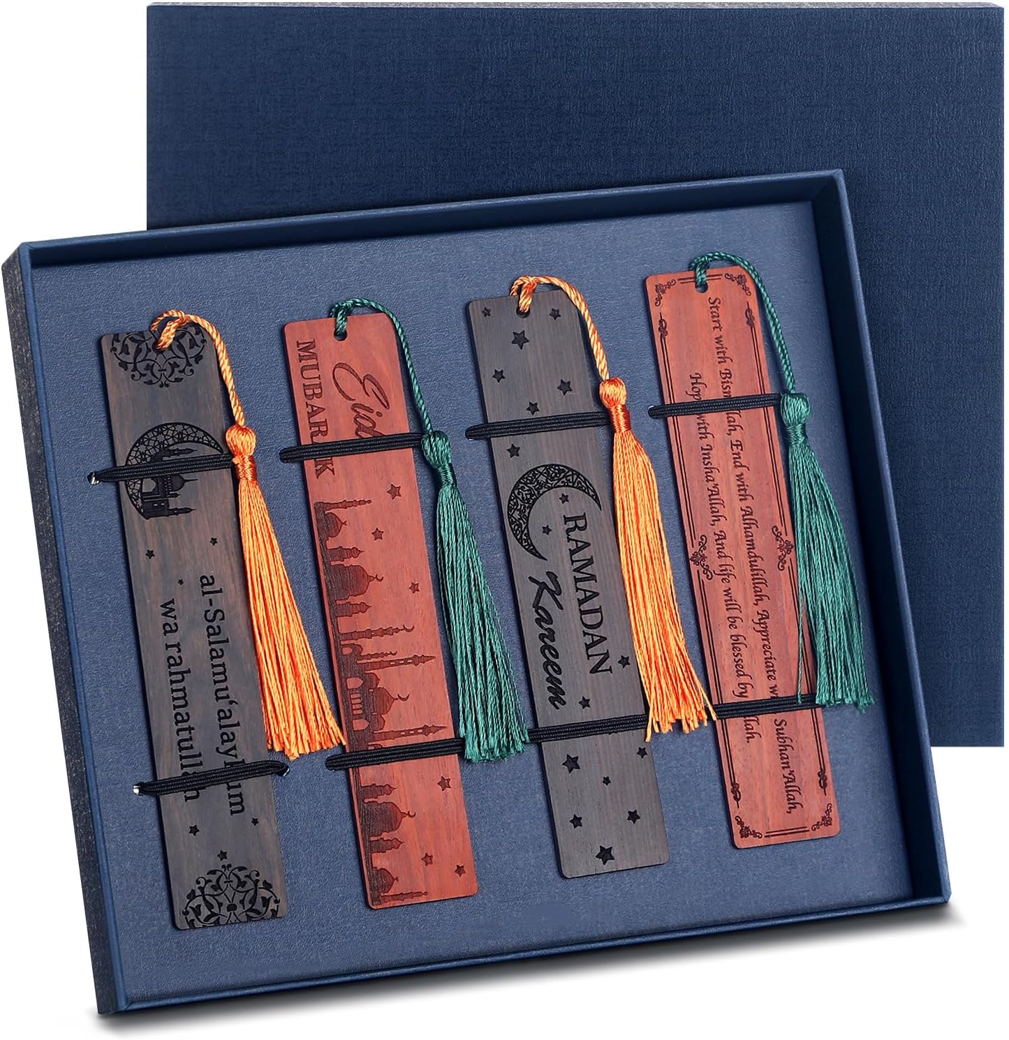 Amazon.com: Skyygemm 4 Pcs Eid Mubarak Wooden Bookmark Gift Quran Tabs ...