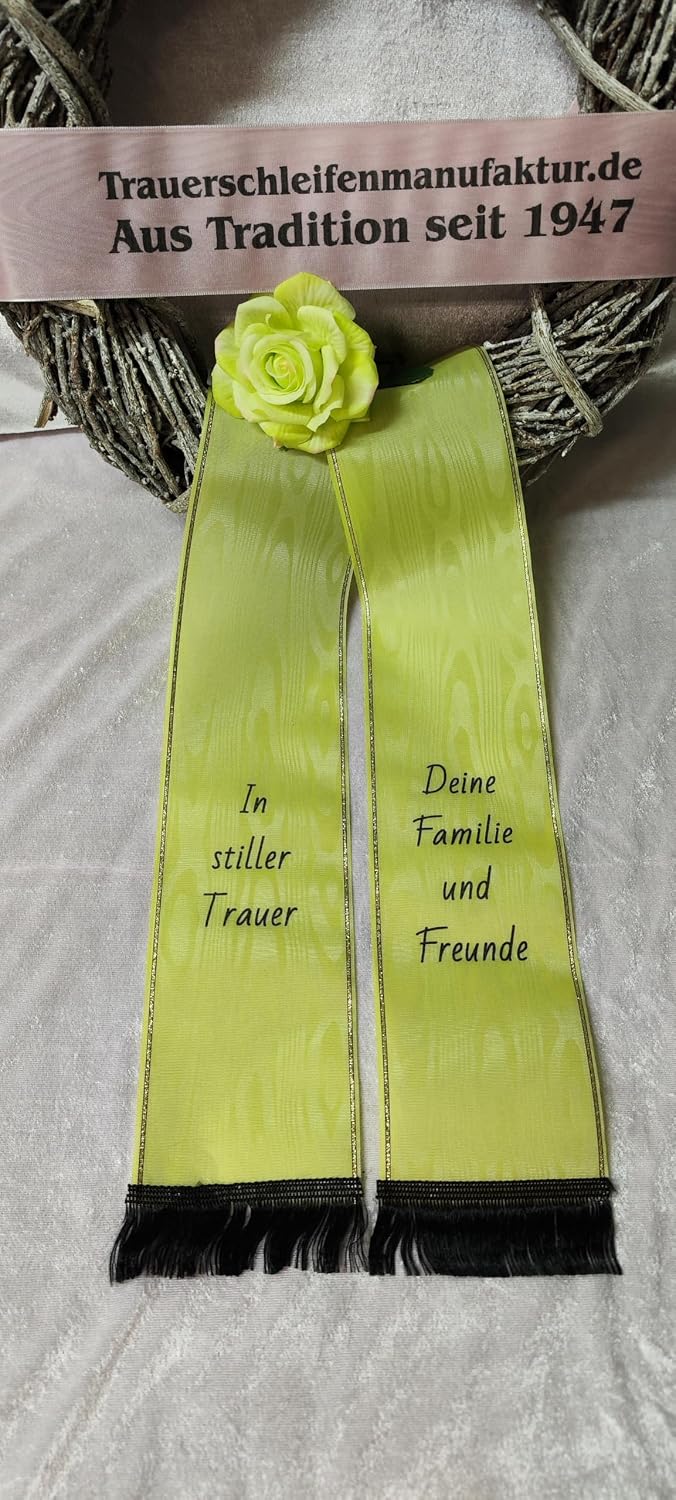 Trauerschleife Grabschleife Kranzschleife bedruckt nach Wunsch (100 mm ...