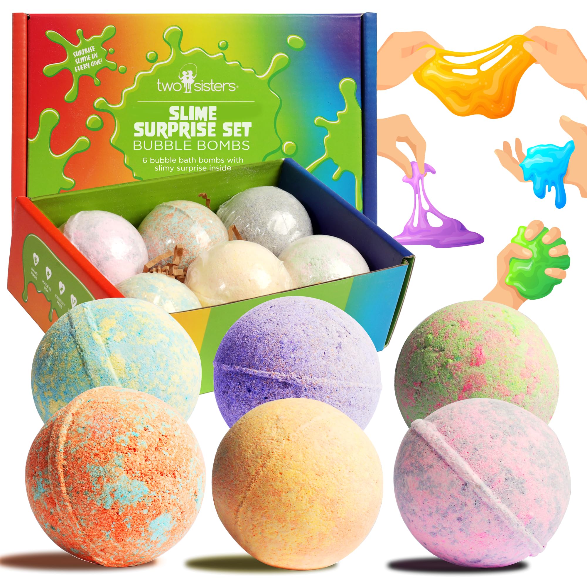 Amazon.com: Bubble Bombs for Kids with Surprise Bath Slime Inside (6 Pack) - Colorful Sensory ...