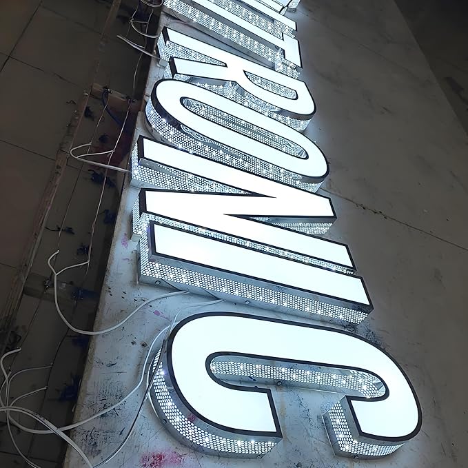 Amazon.com : Custom Lighted Channel Letters, Stainless Steel Storefront ...