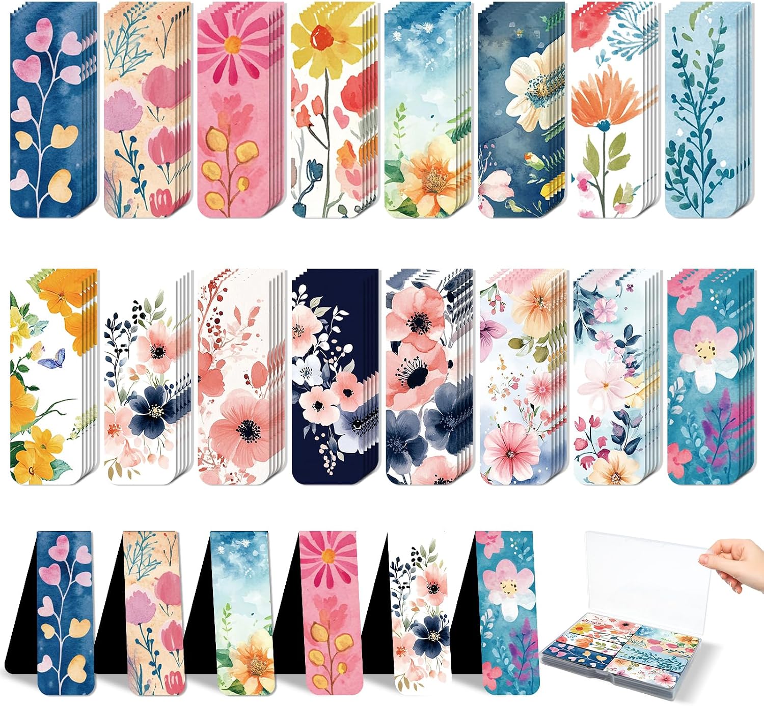 Amazon.com: 48 Pieces Magnetic Bookmarks Magnet Page Markers - Book ...