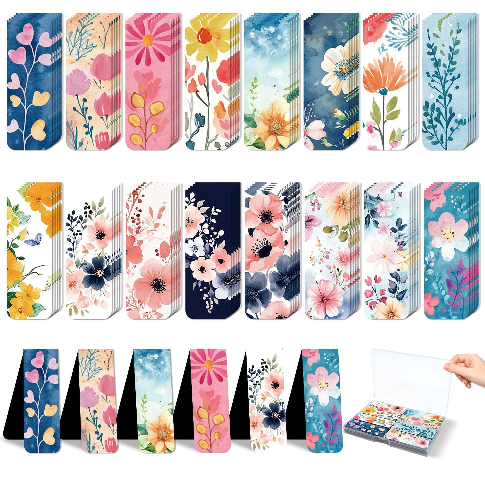 Amazon.com: 48 Pieces Magnetic Bookmarks Magnet Page Markers - Book ...