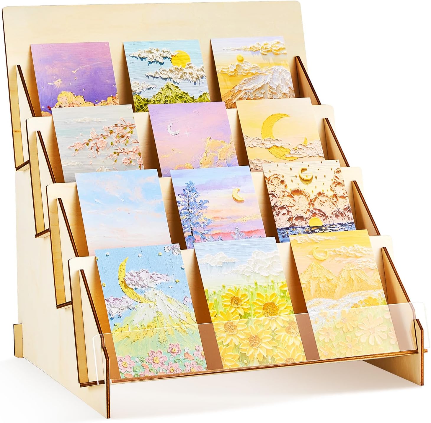 Amazon.com: Barydat Greeting Card Display Stand Wooden Greeting Card ...
