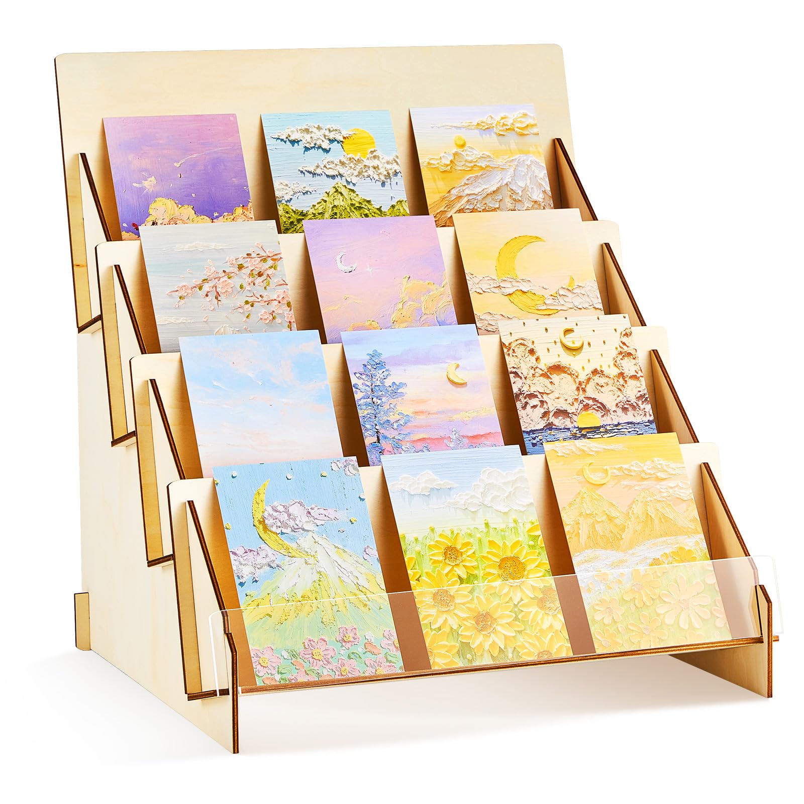 Amazon.com: Barydat Greeting Card Display Stand Wooden Greeting Card ...