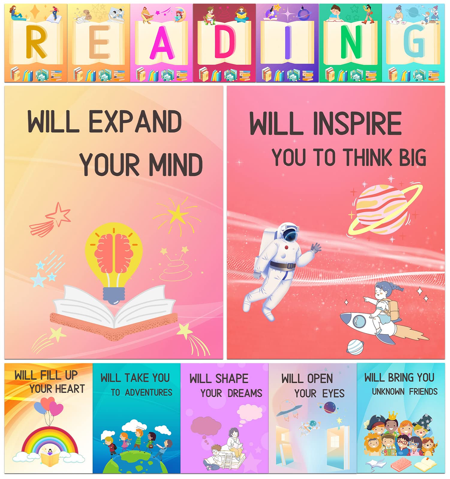 Reading Posters For Pre School Elementary And Middle School Classroom ...
