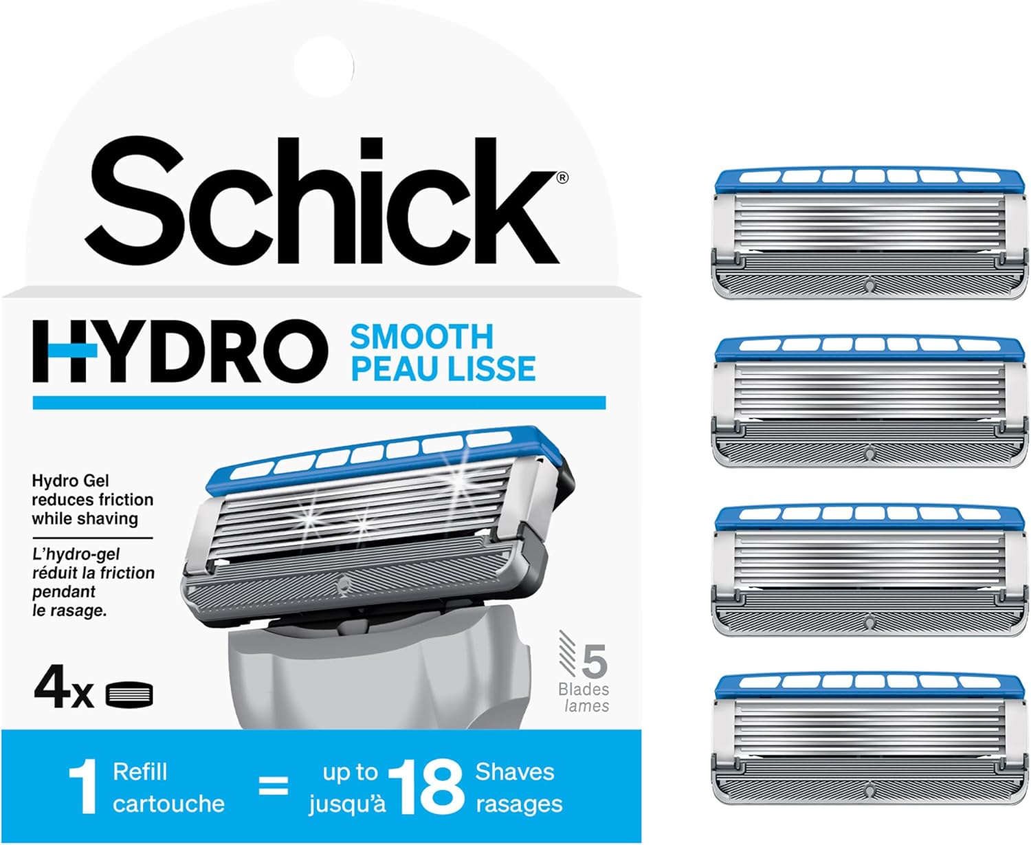 Schick Hydro Smooth Razor Blades - Durable, Close Shave