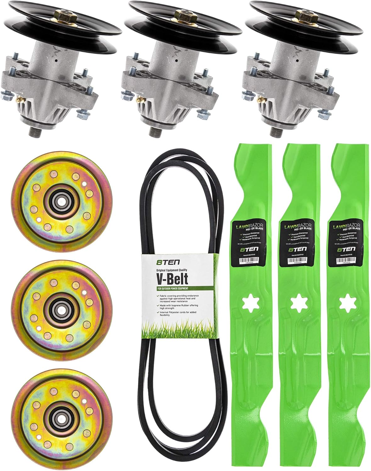 Amazon.com : 8TEN Blade Spindle Belt Idler Deck Rebuild Kit for 50 ...