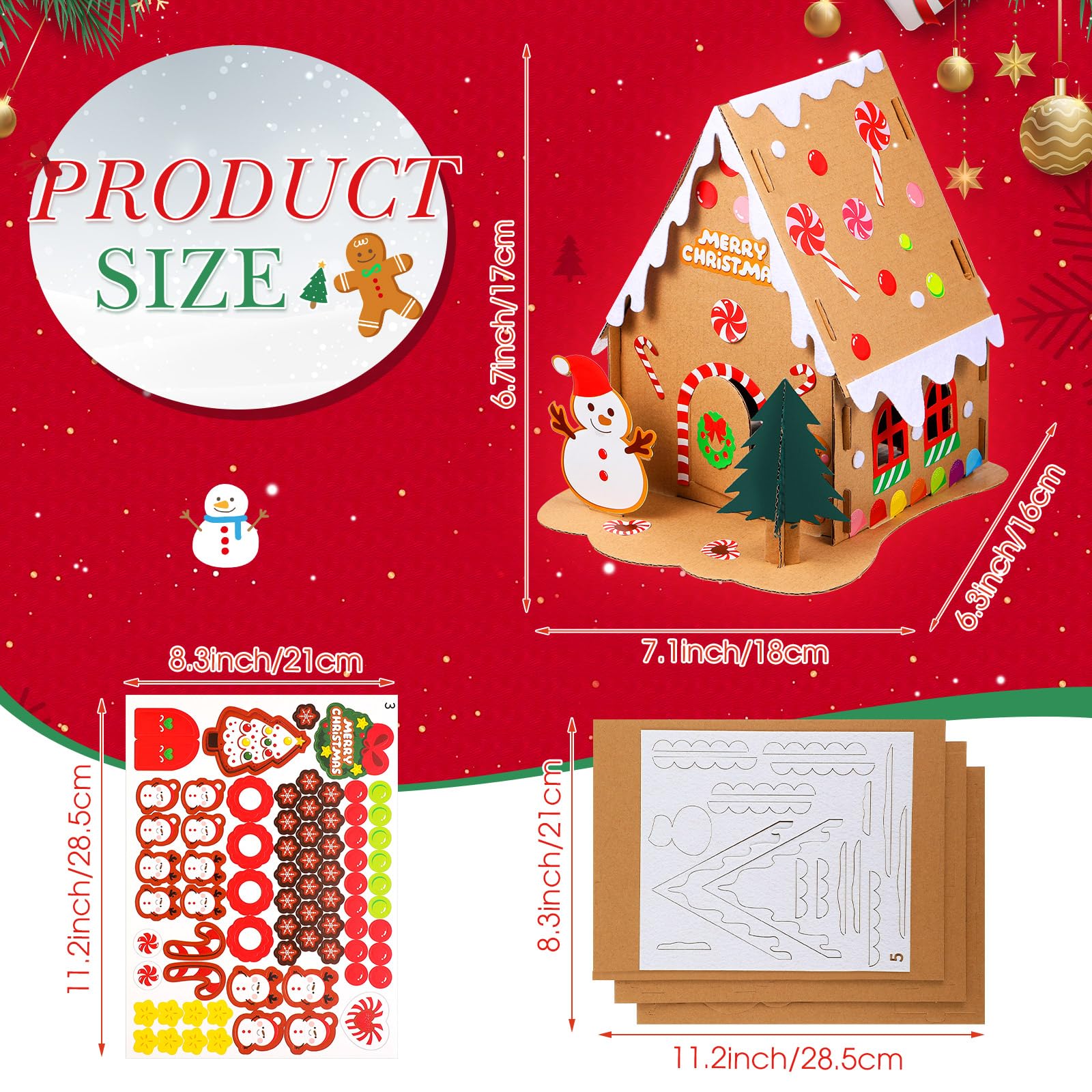 Snapklik.com : Libima 36 Set Gingerbread House Set Bulk Christmas ...