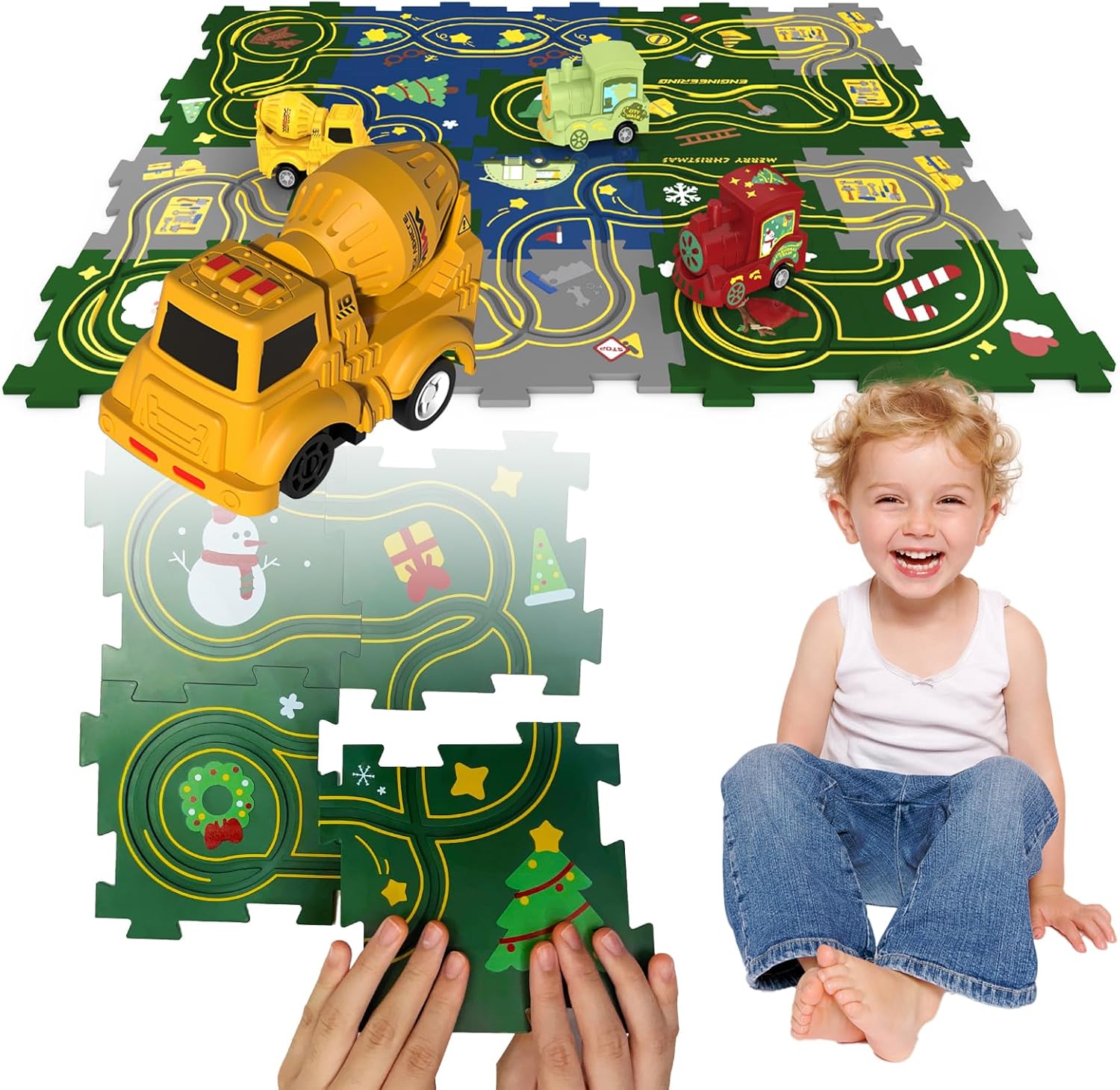 Amazon.com: Myospt Puzzle Racer Kids Car，DIY Assembling Electric ...