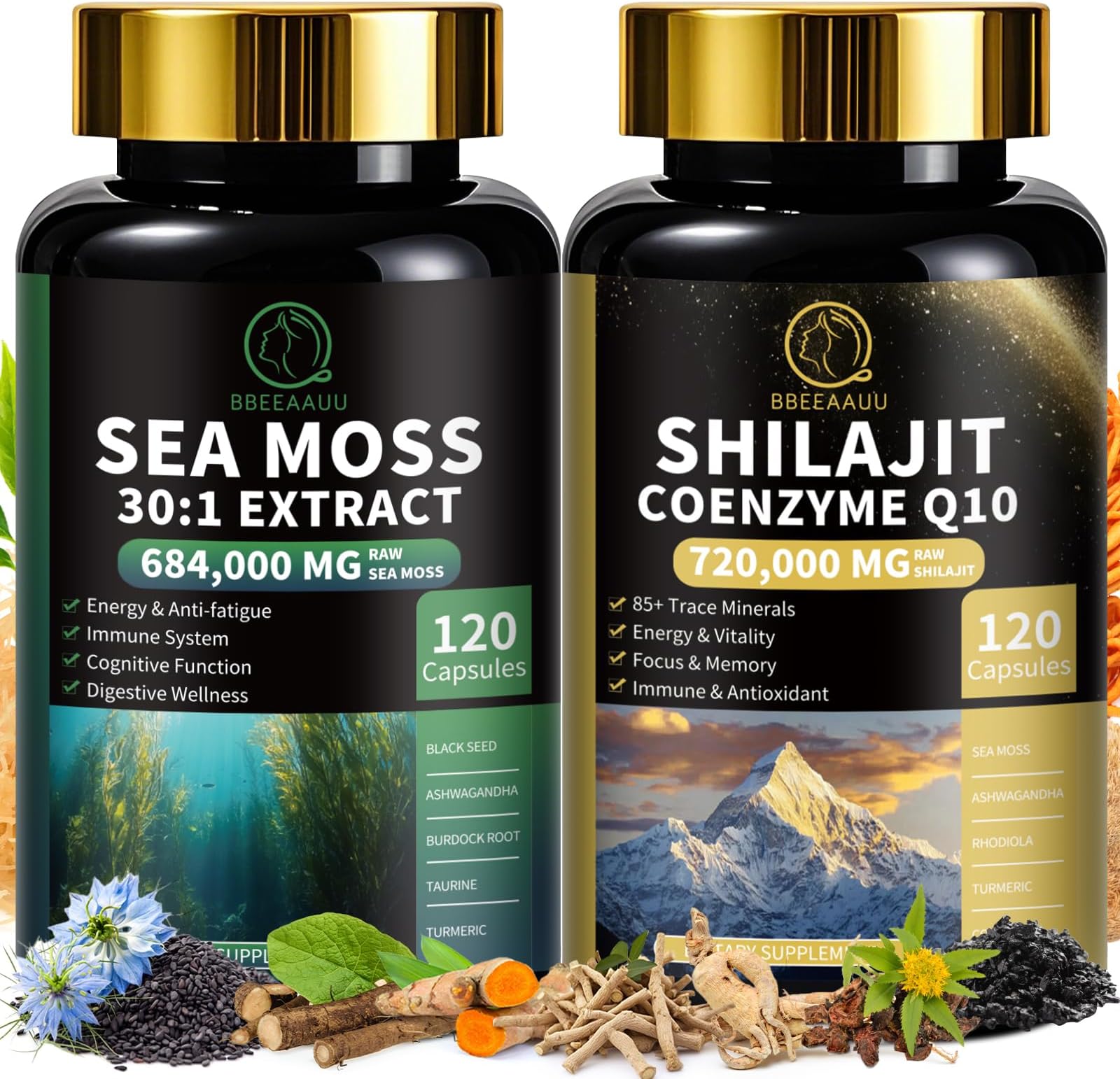 Amazon.com: Holistic Hercules Premium Combo Bundle - Sea Moss 9000mg ...