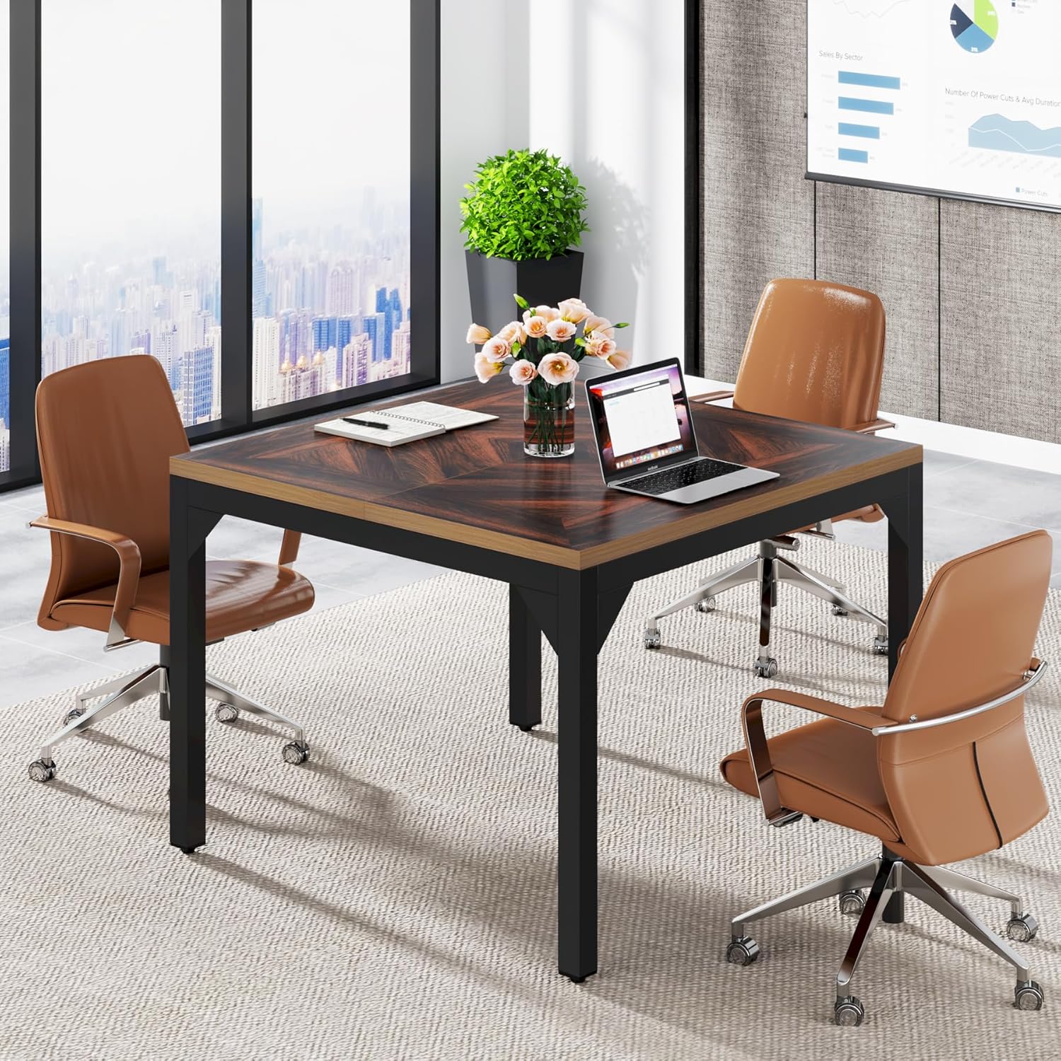 Amazon.com: Tribesigns Small Conference Table for 4, 39.4L x 39.4W x 29 ...