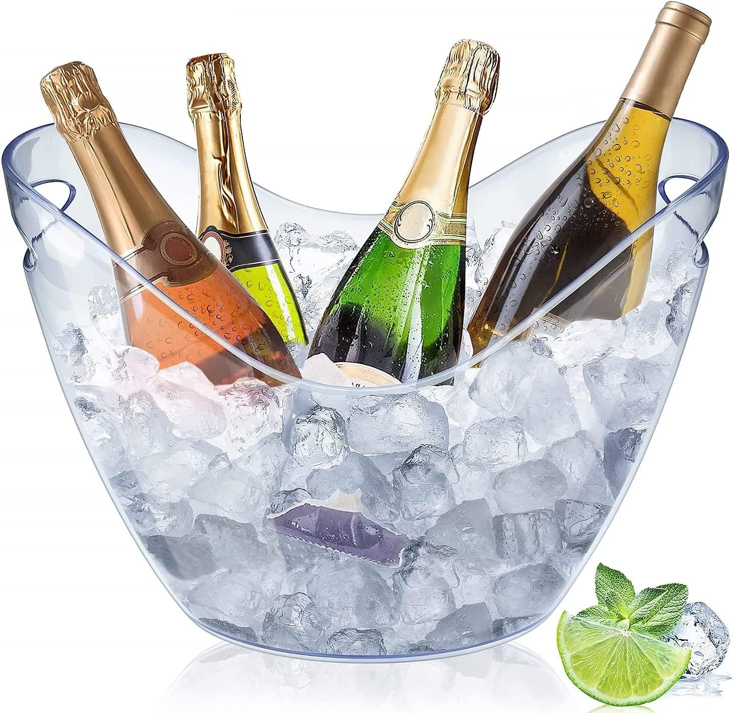 Ice Bucket Beer Bucket Beverage Tub, 8L Large Capacity Acrylic Wine ...