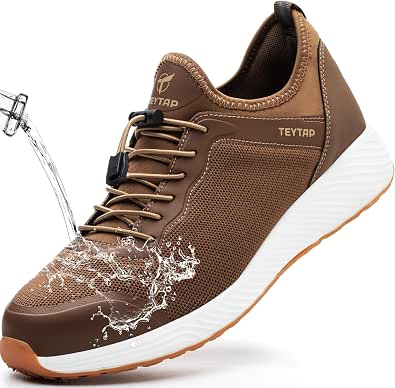 Amazon.com: TEYTAP Waterproof Steel Toe Shoes for Men Lightweight Work ...