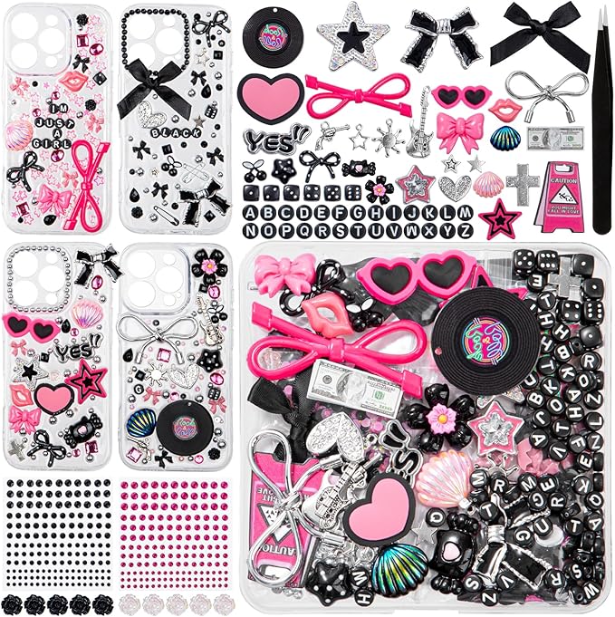 Amazon.com: Junk Phone Case Charms Kit,Charms for Junk Cases,Kawaii Bow ...