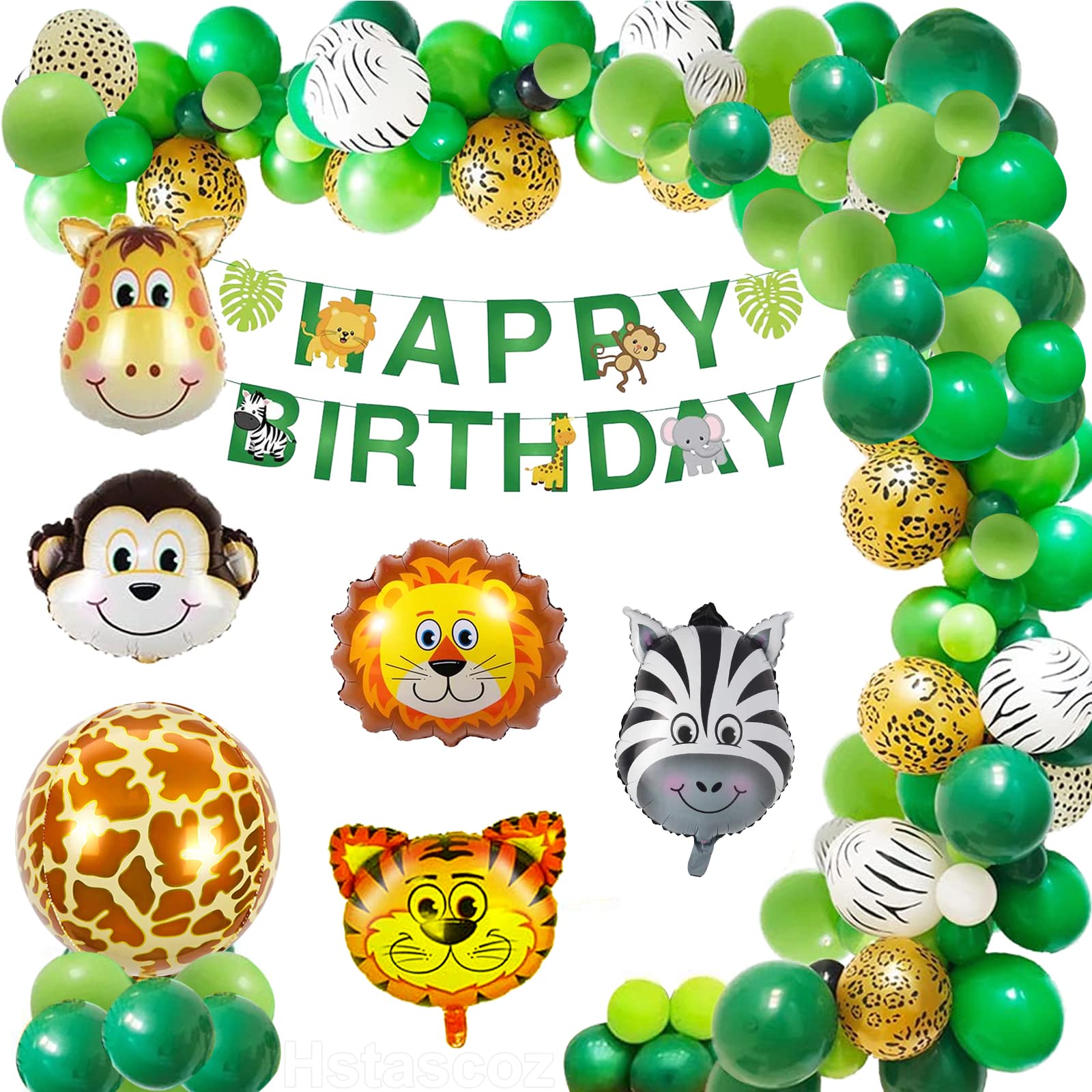 Buy Hstascoz Jungle Theme Party Decorations, Birthday Decorations with ...