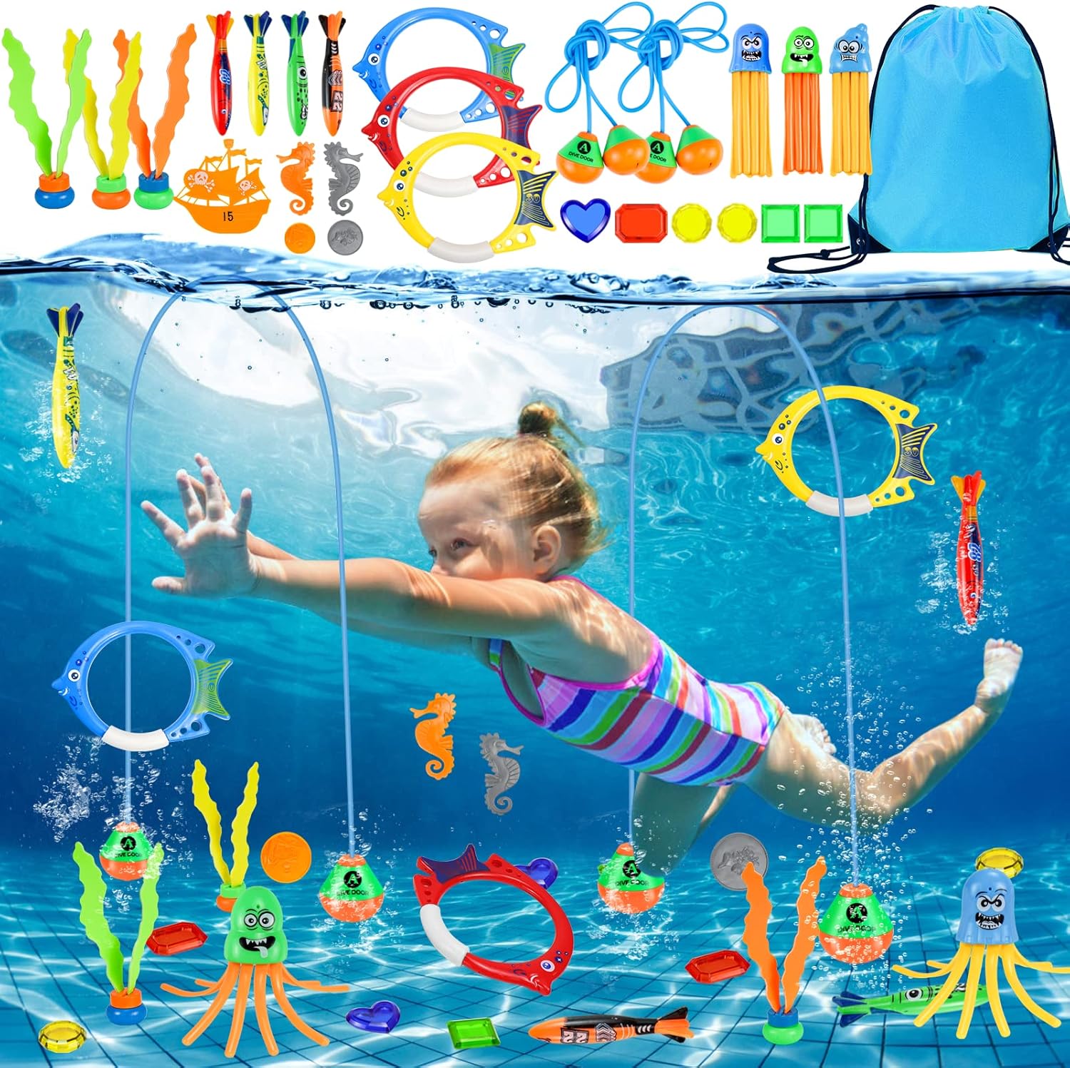Amazon.com: Hysagtek Pool Toys for Kids Ages 4-12, 27PCS Swimming ...