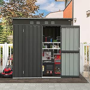 Amazon.com : RITSU Storage Shed, Metal Outdoor Storage shed with ...