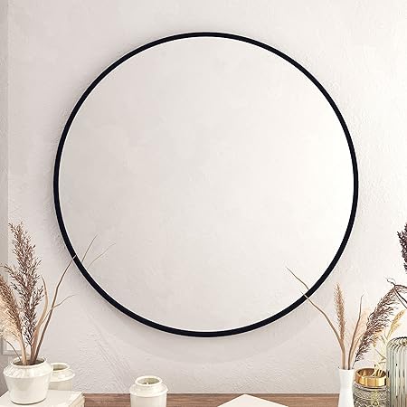 Amazon.com: SINOY Large Round Mirror 36 Inch Wall Mounted Black Circle ...