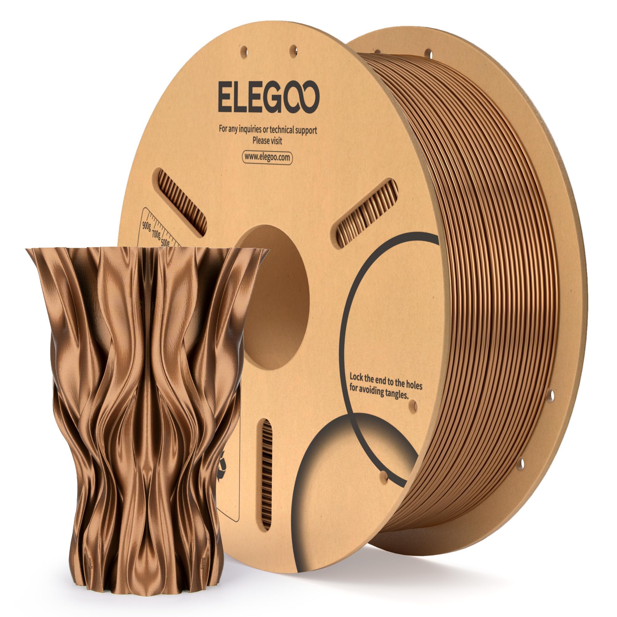 Amazon.com: ELEGOO Metal PLA Filament 1.75mm Bronze 1KG, Metallic Shiny ...