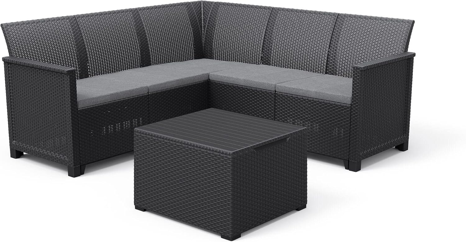 Amazon.de: Keter Emma Corner Gartenmöbel-Set für den Außenbereich ...