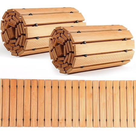 Amazon.com : Tatuo 2 Pack Wooden Garden Pathway Roll Out Walkway ...