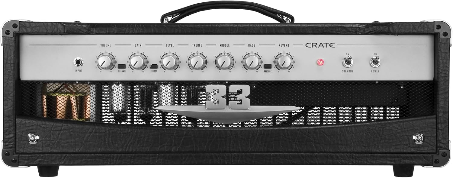 Amazon.com: Crate V33H All Tube Guitar Amp Head w/Reverb, 33 Watt EL84 ...