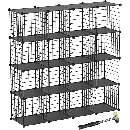 Amazon.com: KOUSI 14"x14" Wire Cube Storage, Metal Grid Organizer, 25 ...