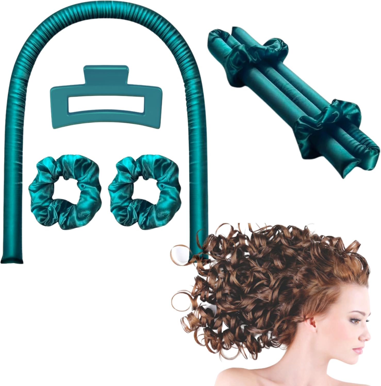 LIL POSH High Resilience Sponge Heatless Curling Rod Headband | Satin ...